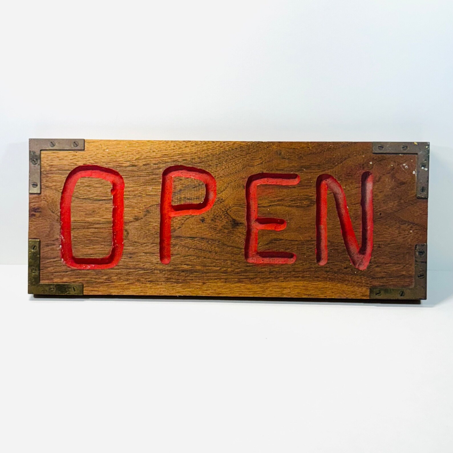 Vintage Wood OPENED/CLOSED Sign Excellent - Etsy