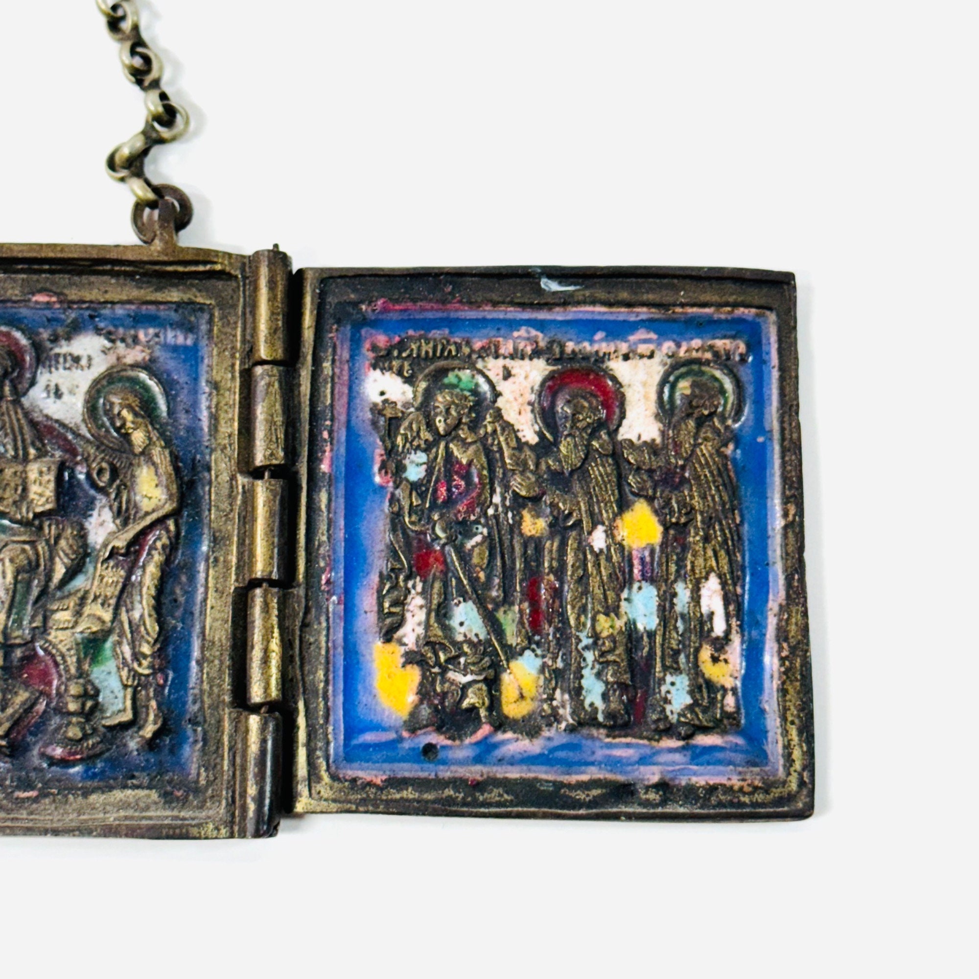 Antique Russian Orthodox Travel Triptych Hinged Metal - Etsy