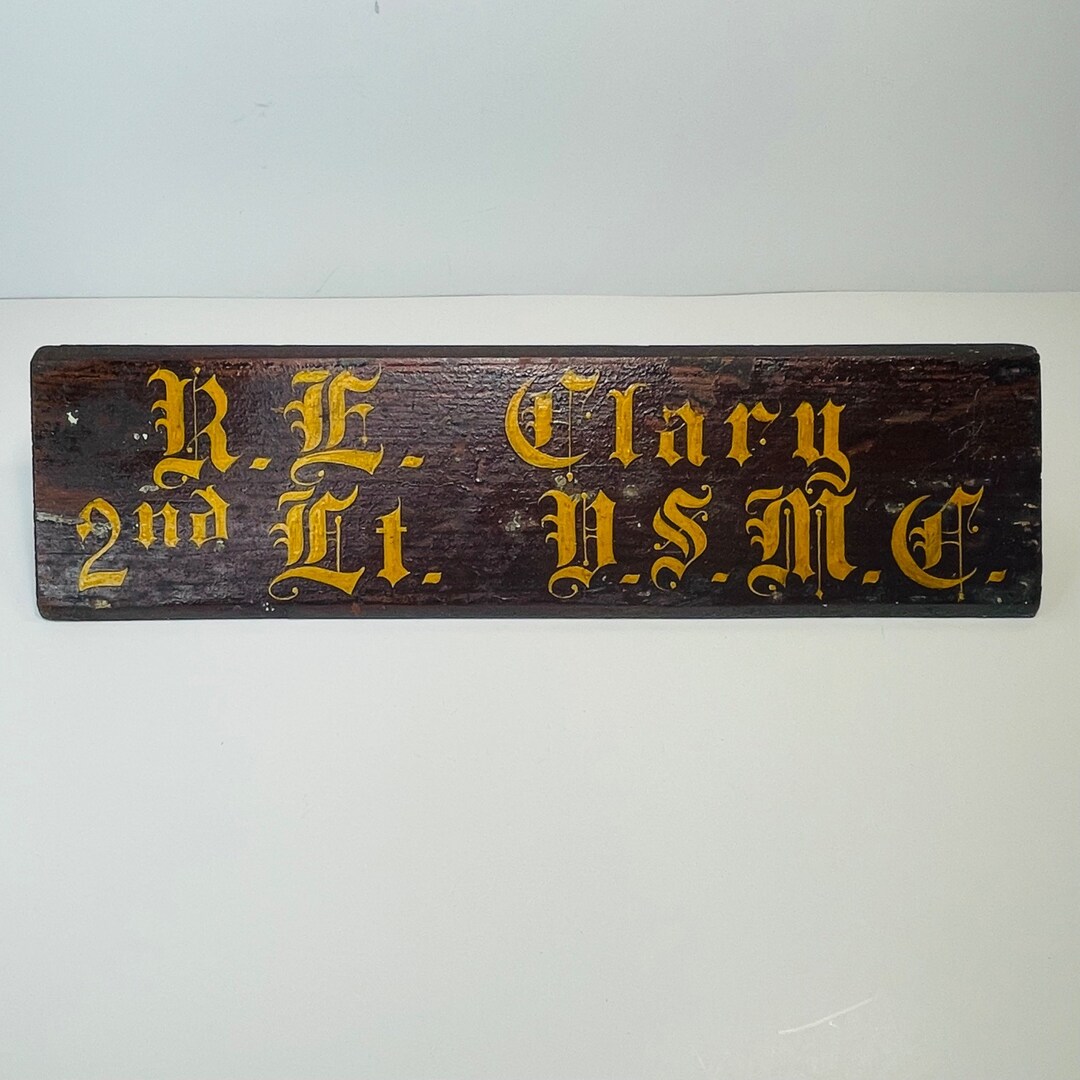 Vintage Handmade Military Officer Desk Name Plate Solid Painted Wood - Etsy