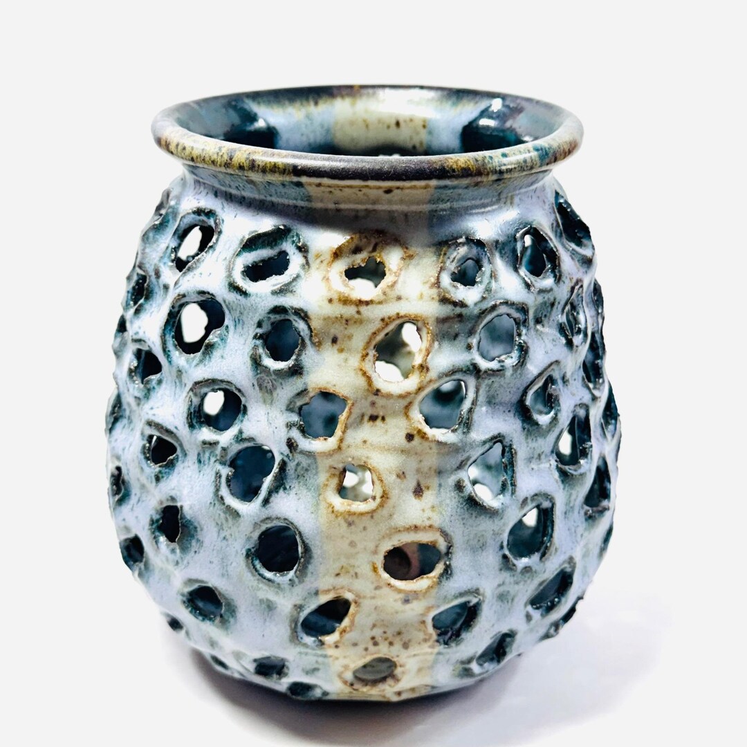 Large Signed Aleph Lynn Hammer Pottery Tealight or Votive Holder - Etsy