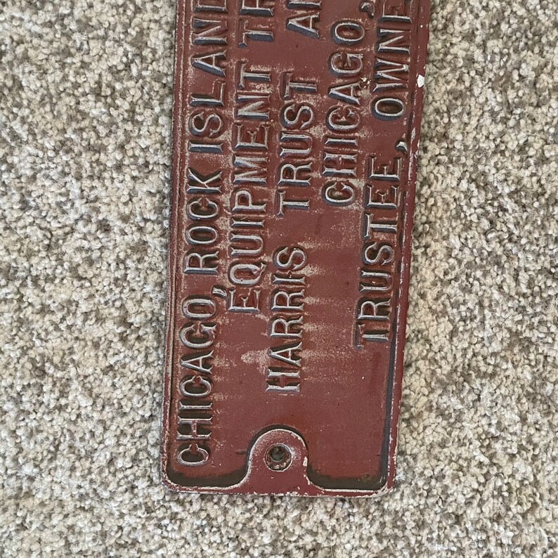 Vintage Chicago Rock Island and Pacific Railroad Cast Metal Sign Plaque ...