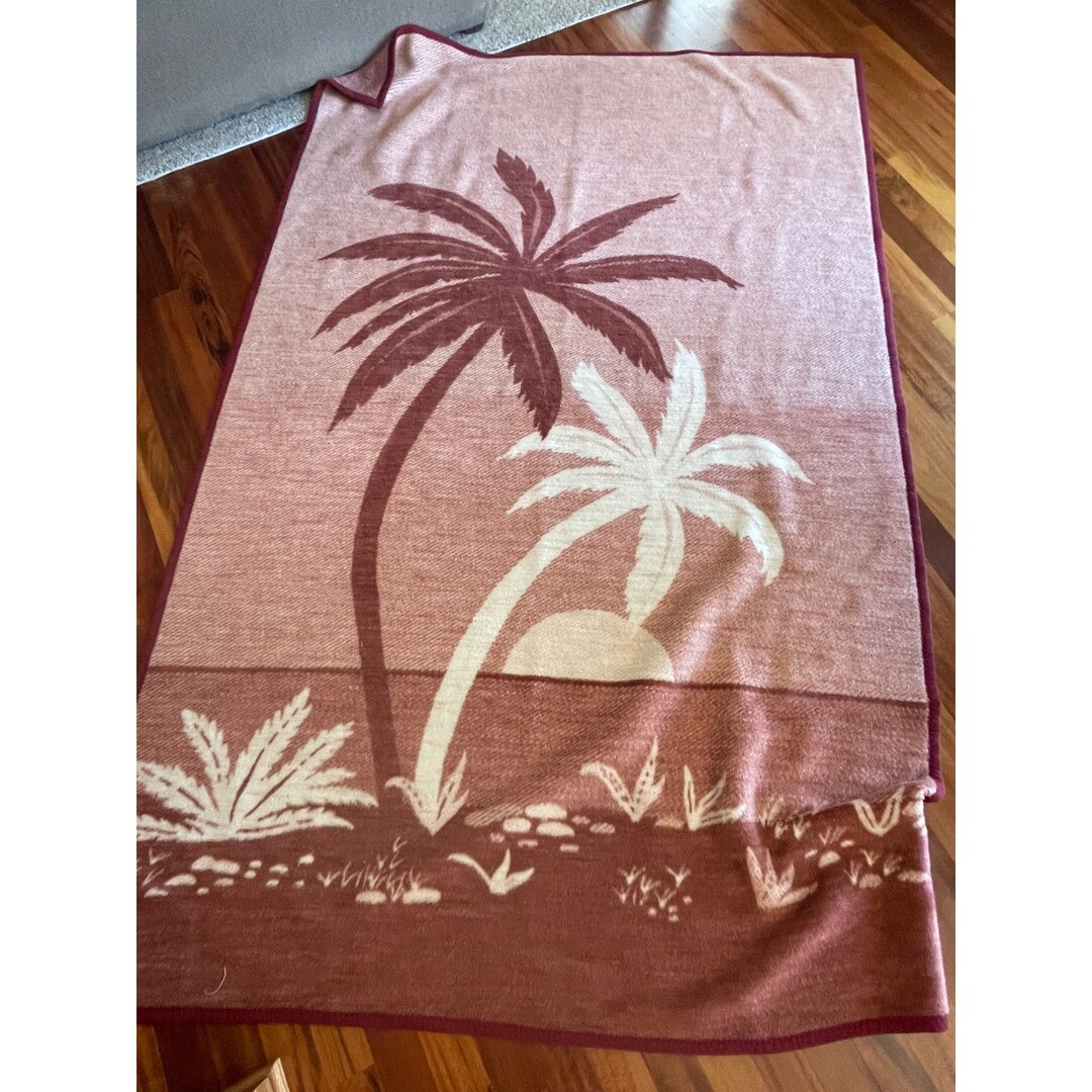 Vintage Eskimo of Switzerland Blanket Palm Trees 92x60 - Etsy