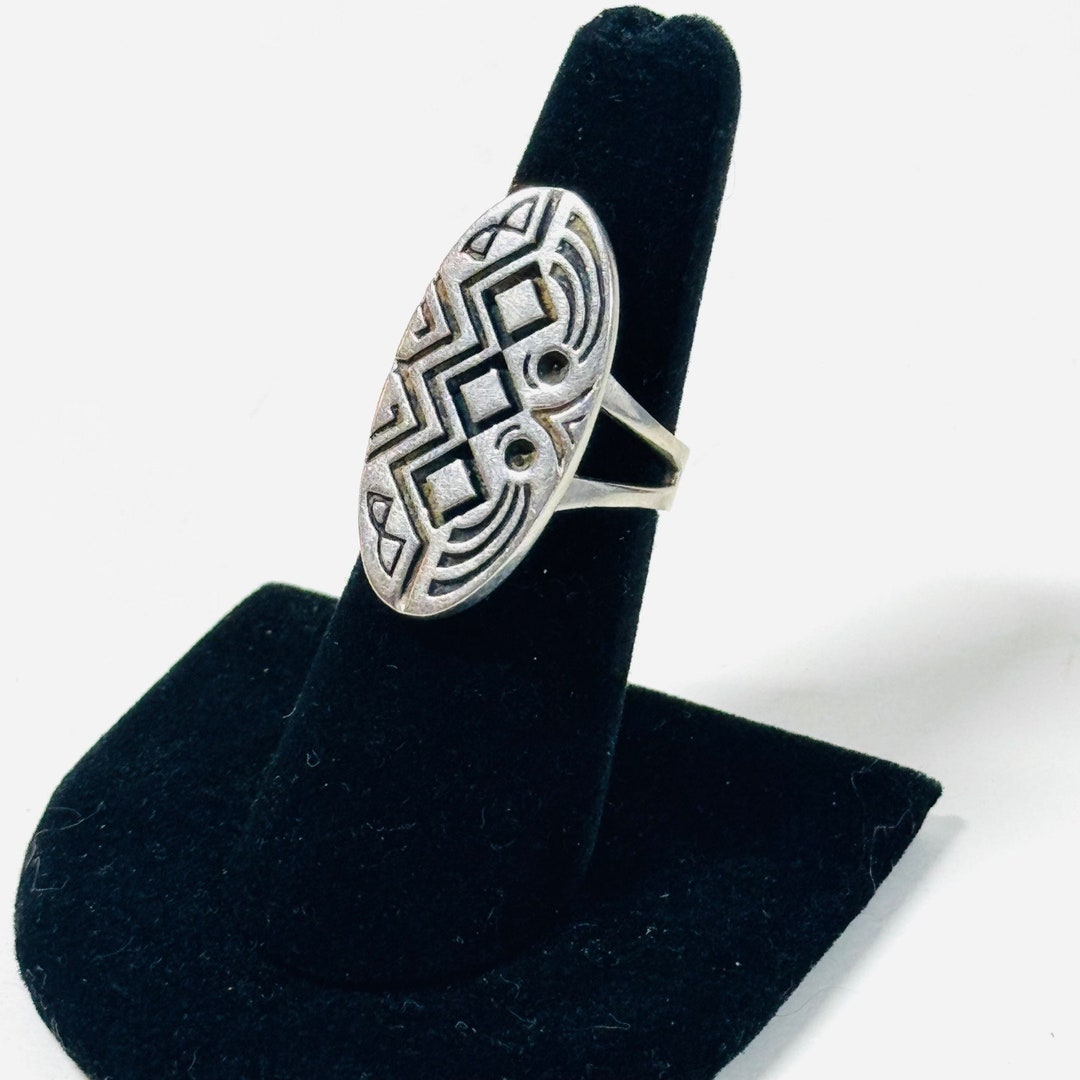 Vintage 925 Sterling Silver Hopi Native Tribal Ring Size 5.25 - Etsy