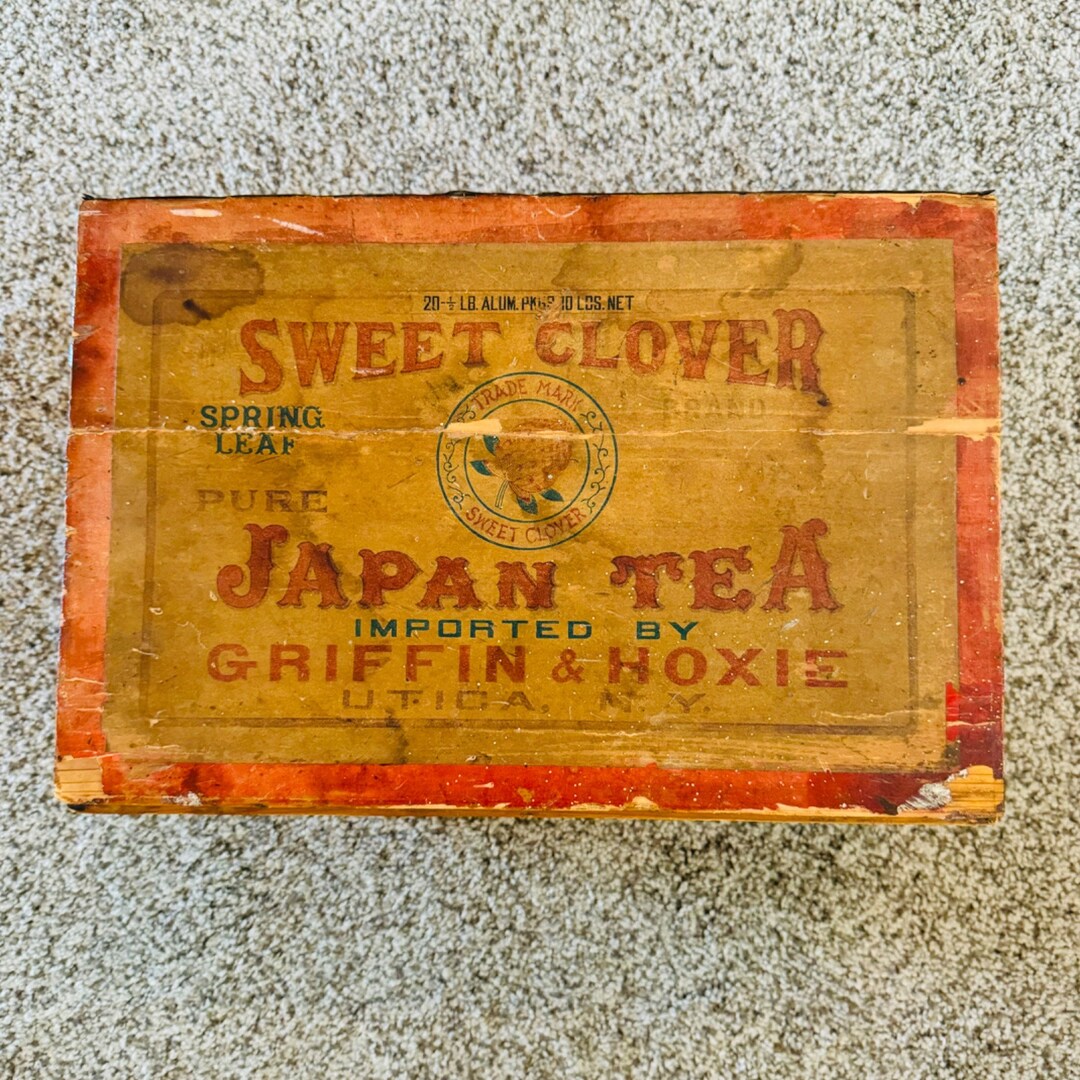 Vintage Large Wood Sweet Clover Japan Tea Box HTF - Etsy