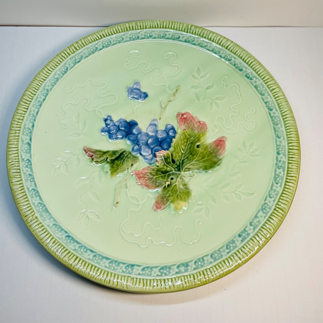 Vintage Majolica 12 Plate Black Forest Art Pottery Erphila Germany - Etsy