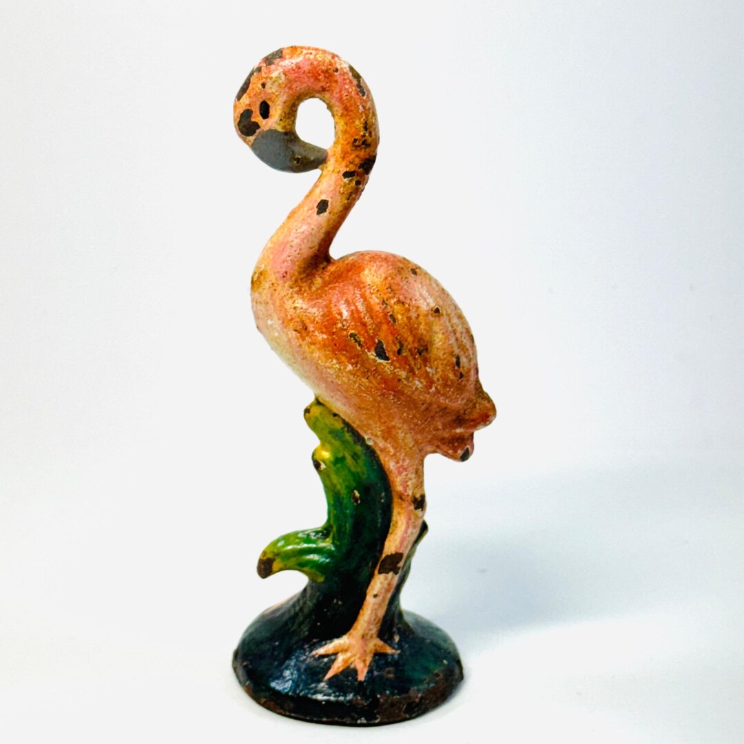 Vintage Hand Painted Cast Iron Pelican 4.75" - Etsy