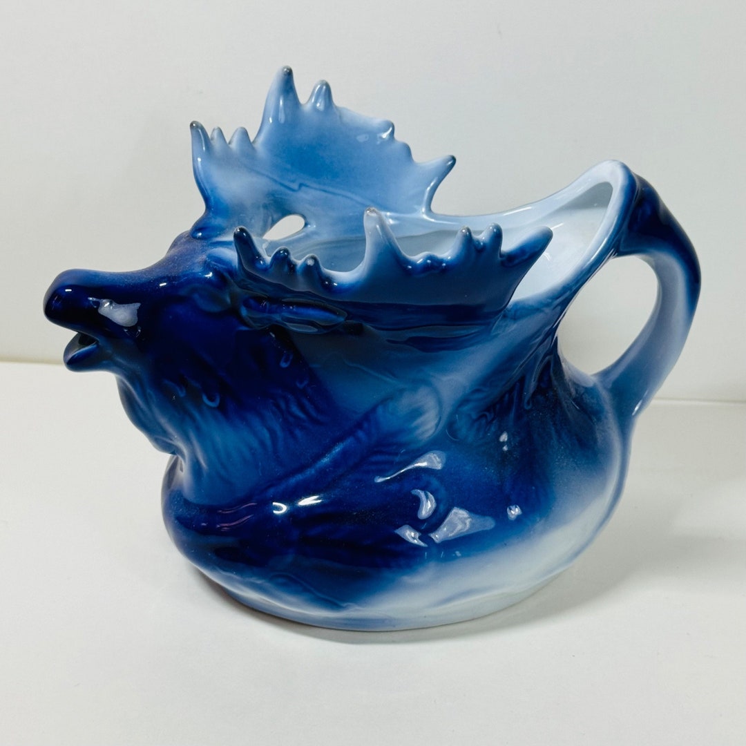 Vintage Flo Blue Moose Pitcher Milk Creamer Large - Etsy