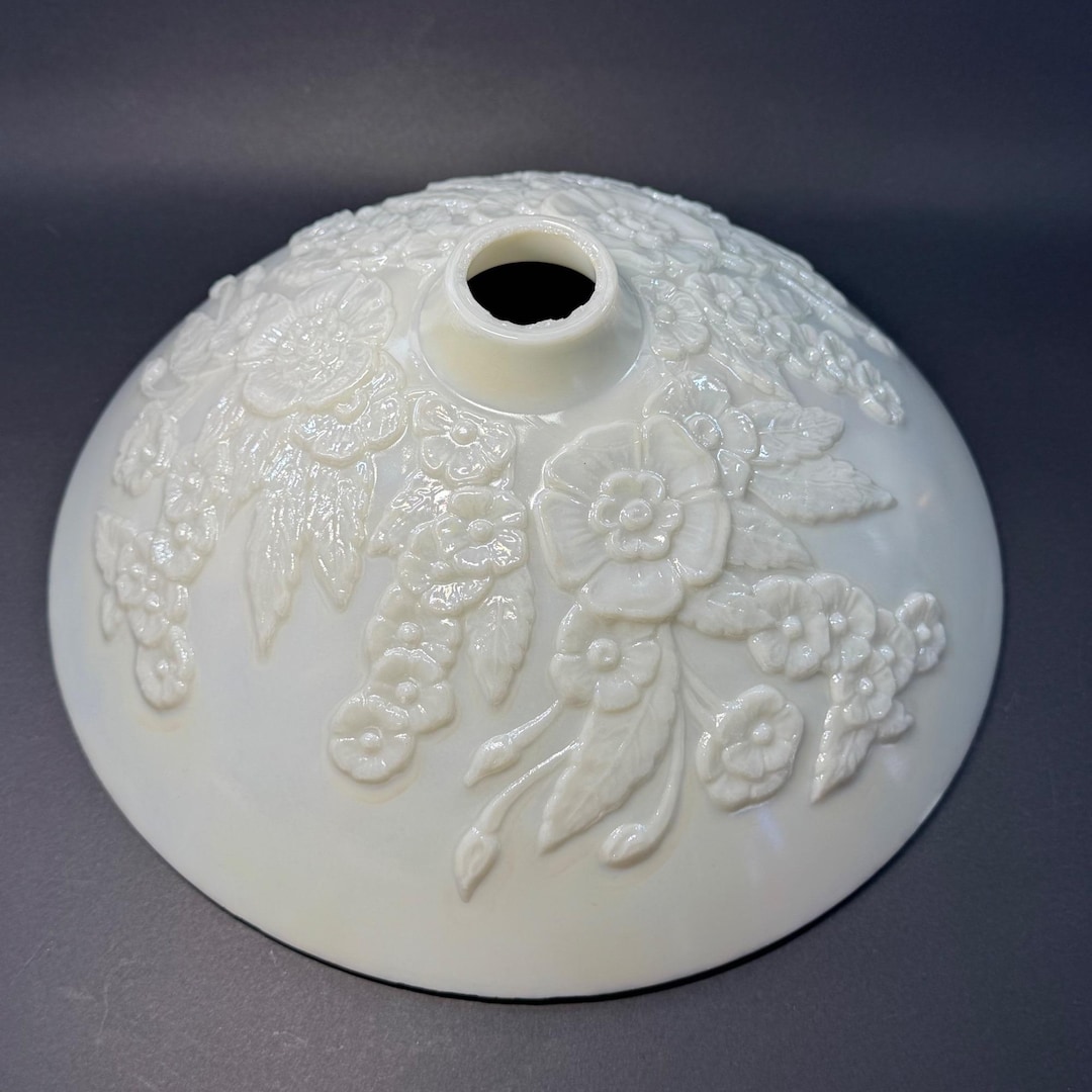 Vintage Iridescent White Milk Glass 12