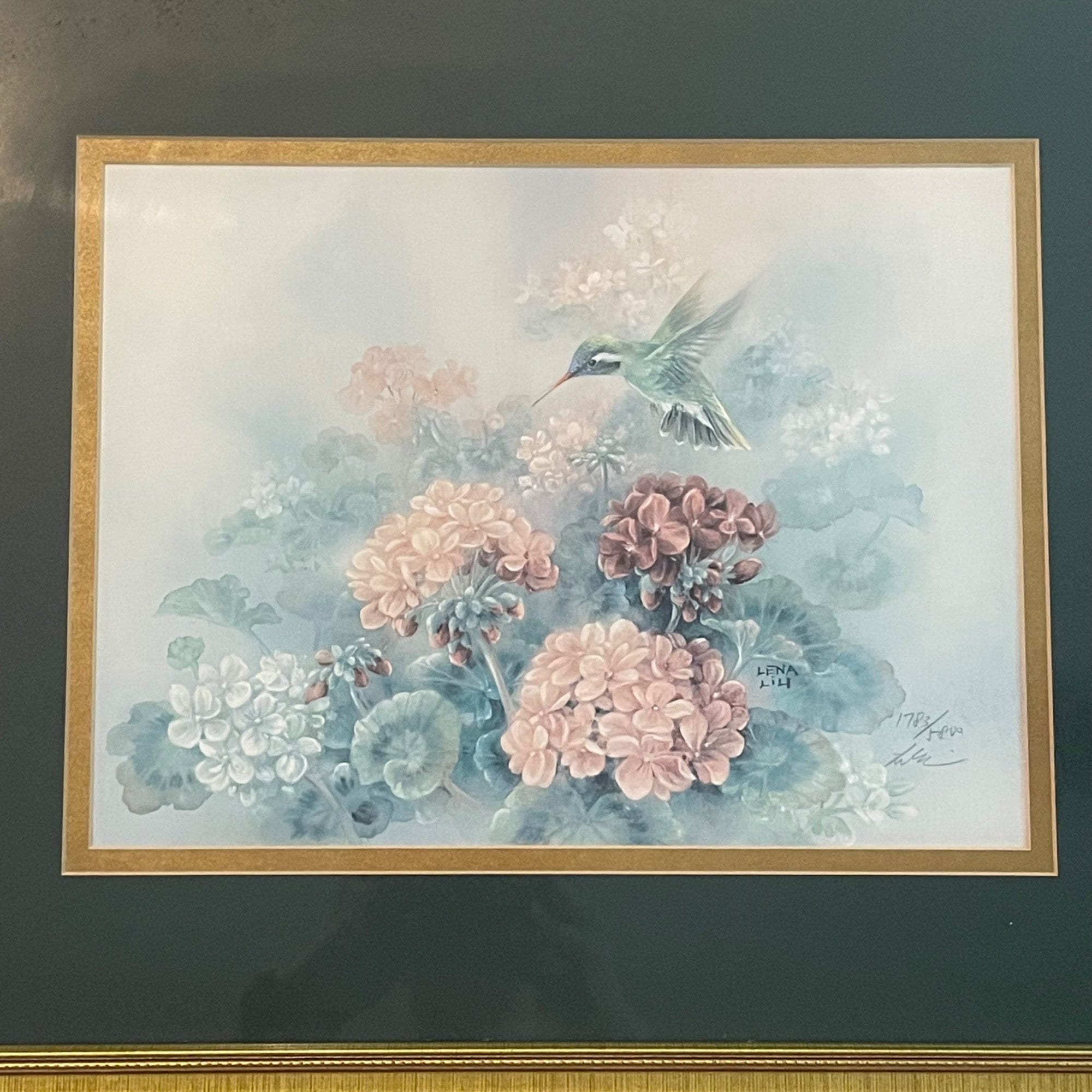 Vintage Signed and Numbered Lena Liu Hummingbird Geraniums - Etsy