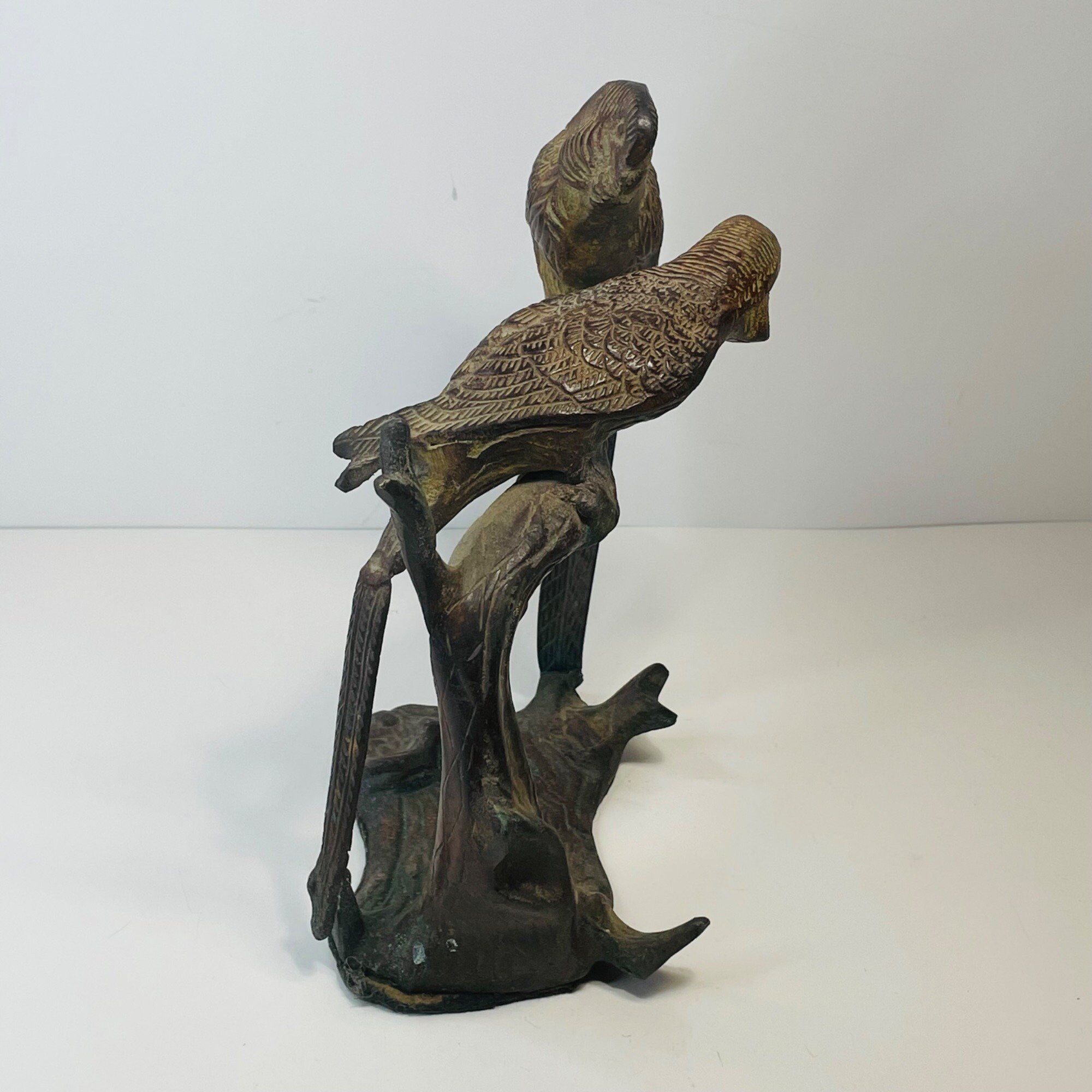 Vintage Long Tail Bronze Parakeets Sculpture Statue - Etsy