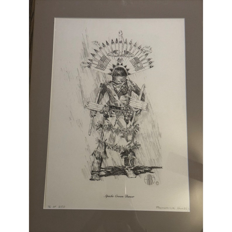 Vintage Signed and Numbered Frederick Hambly Kachina Framed Print 76 of ...