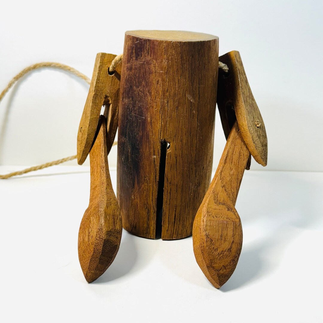 Handmade Wood Double Clapper Cow Bell Wind-chime Folk Art - Etsy