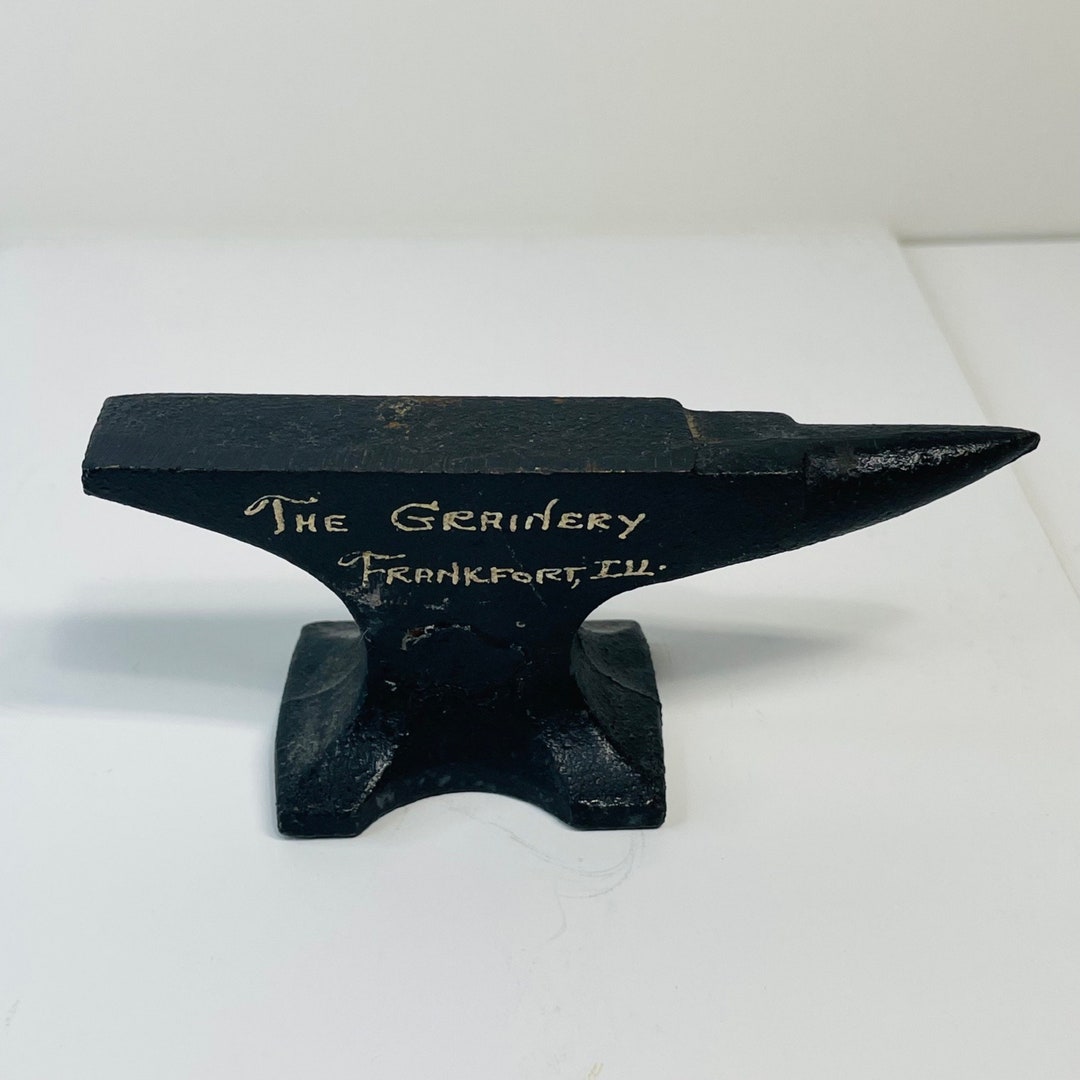 Vintage Mini Cast Iron Anvil Advertising the Grainery Frankfort, ILL - Etsy