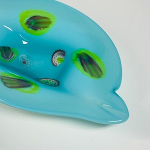 Vintage Murano Cased Glass Fish Shape Bowl Blue Millefiori - Etsy