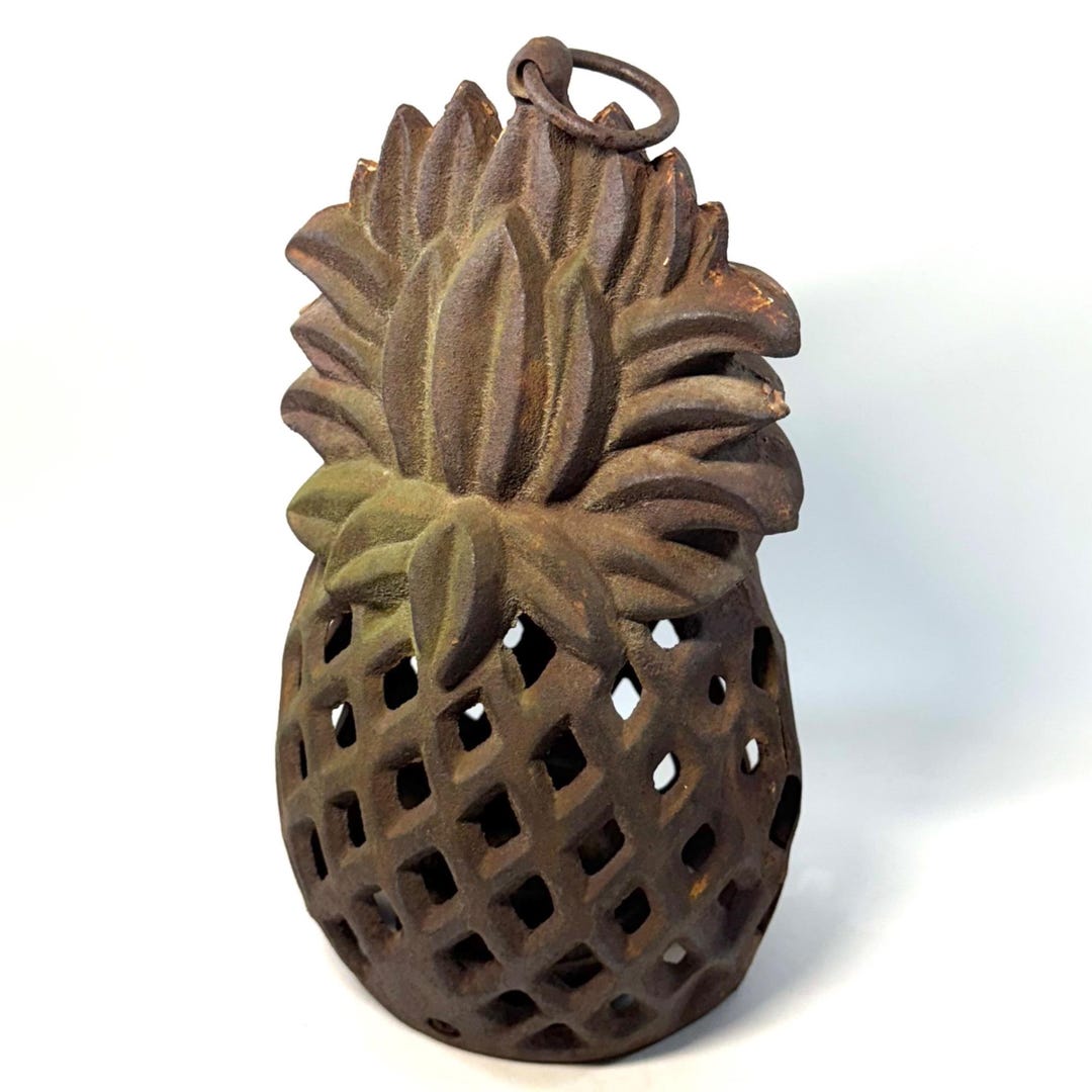 Vintage/antique Cast Iron Hanging Pineapple Lantern Candle Holder - Etsy