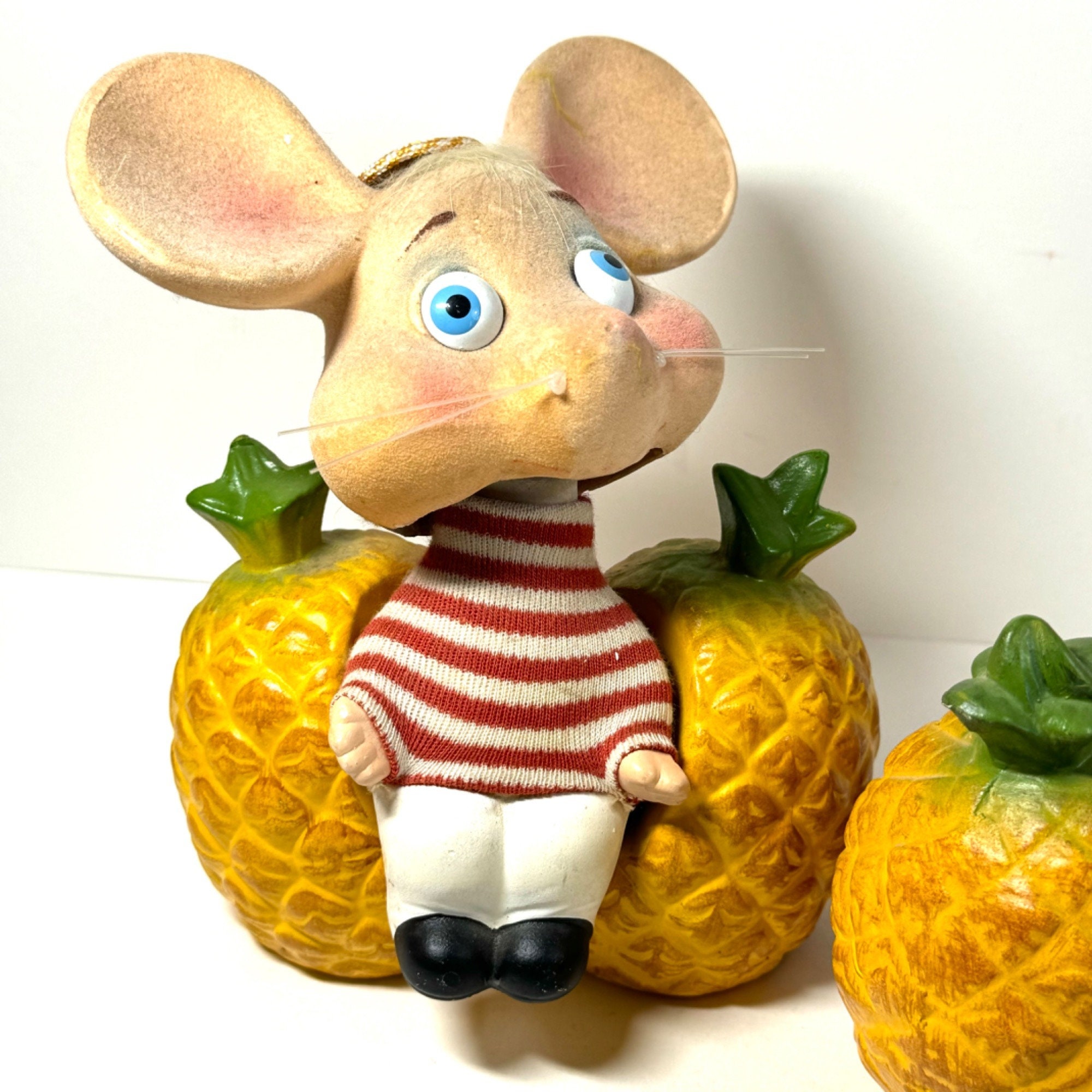 Vintage Pair of Topo Gigio Mouse Pineapple Banks Bobble Head Nodders - Etsy