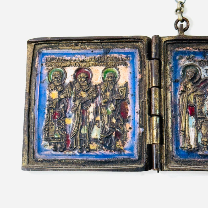 Antique Russian Orthodox Travel Triptych Hinged Metal - Etsy