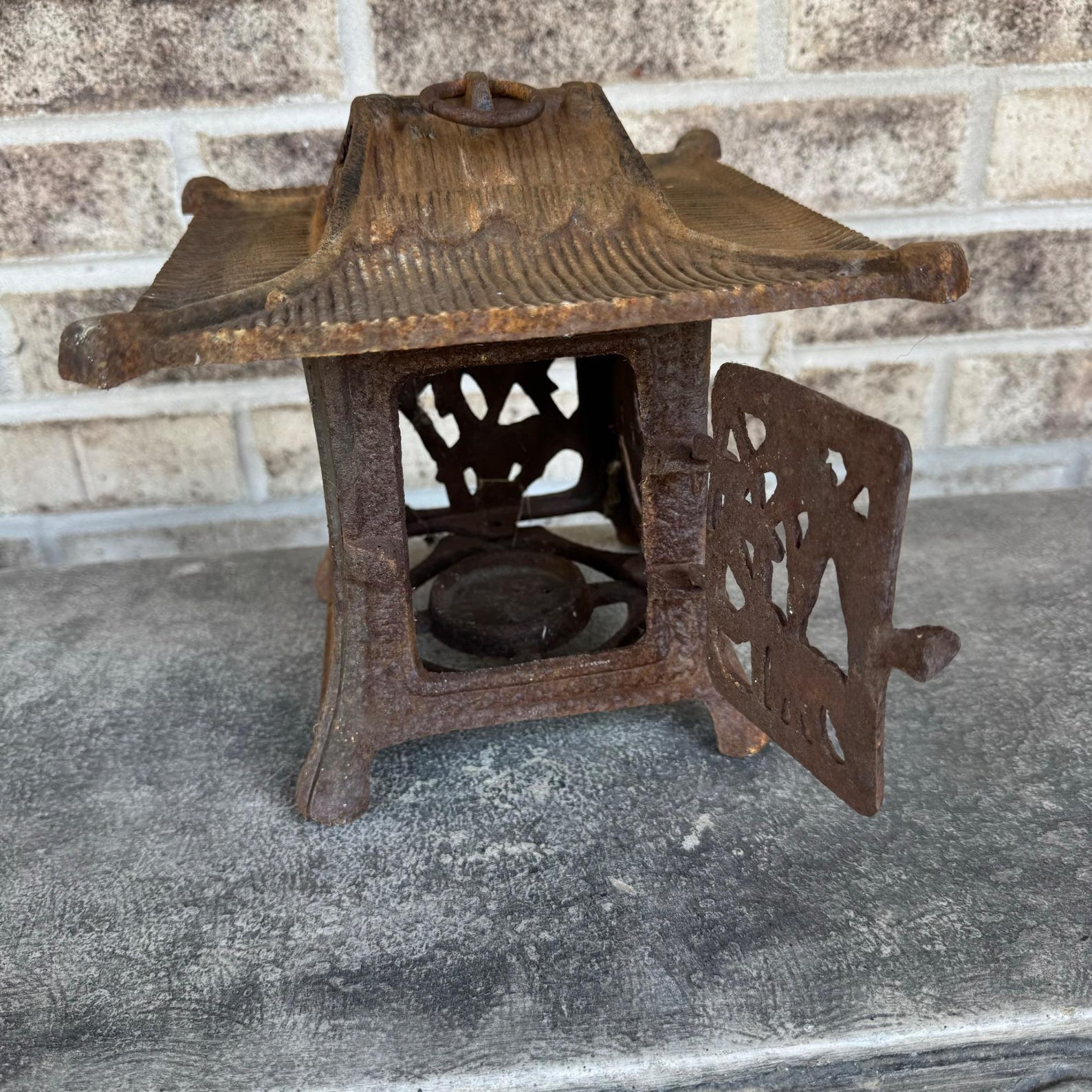 Vintage Cast Iron Pagoda Outdoor Candle Holder Asian - Etsy