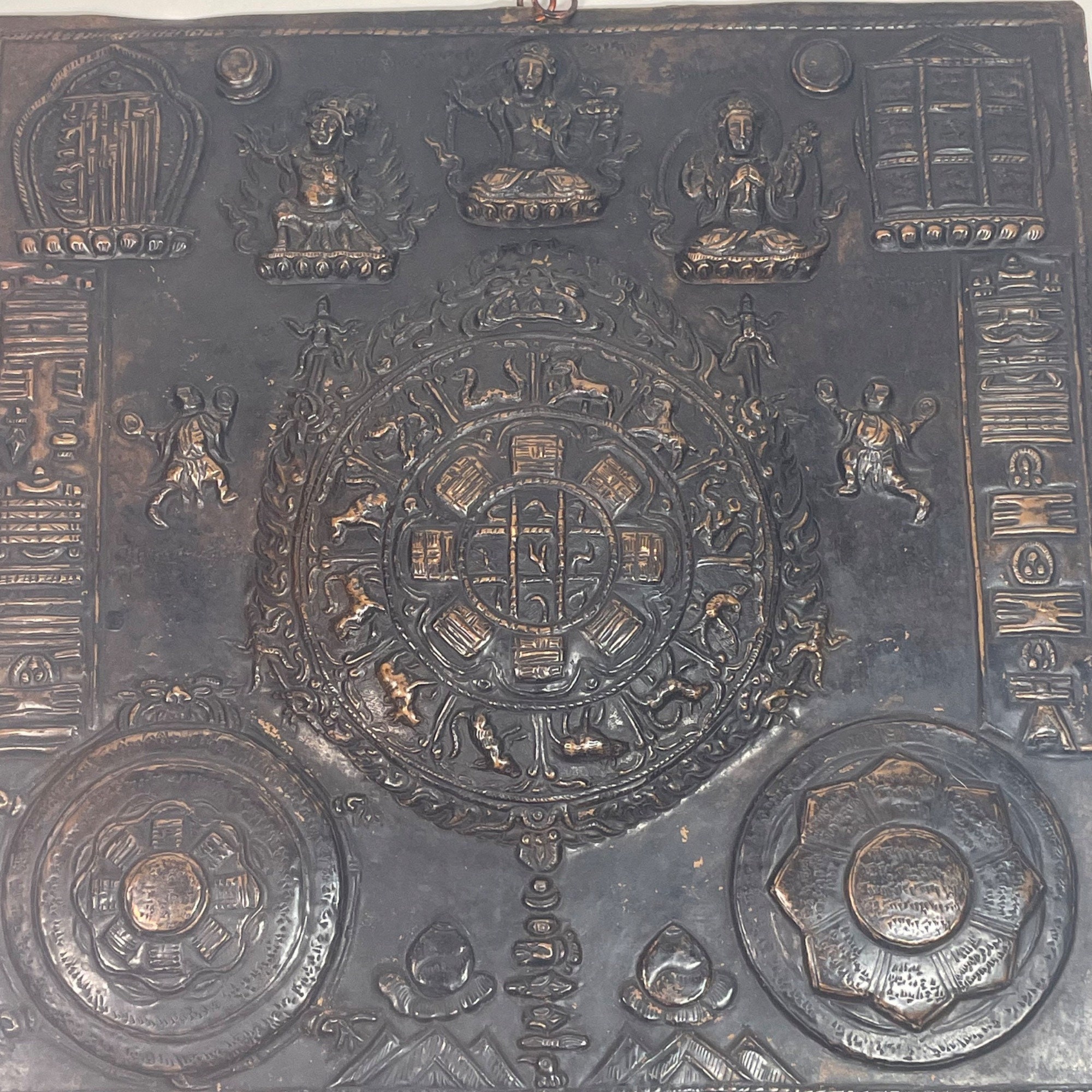 Antique Tibetan Copper Thangka or Buddhist Repousse Mandala Plaque - Etsy