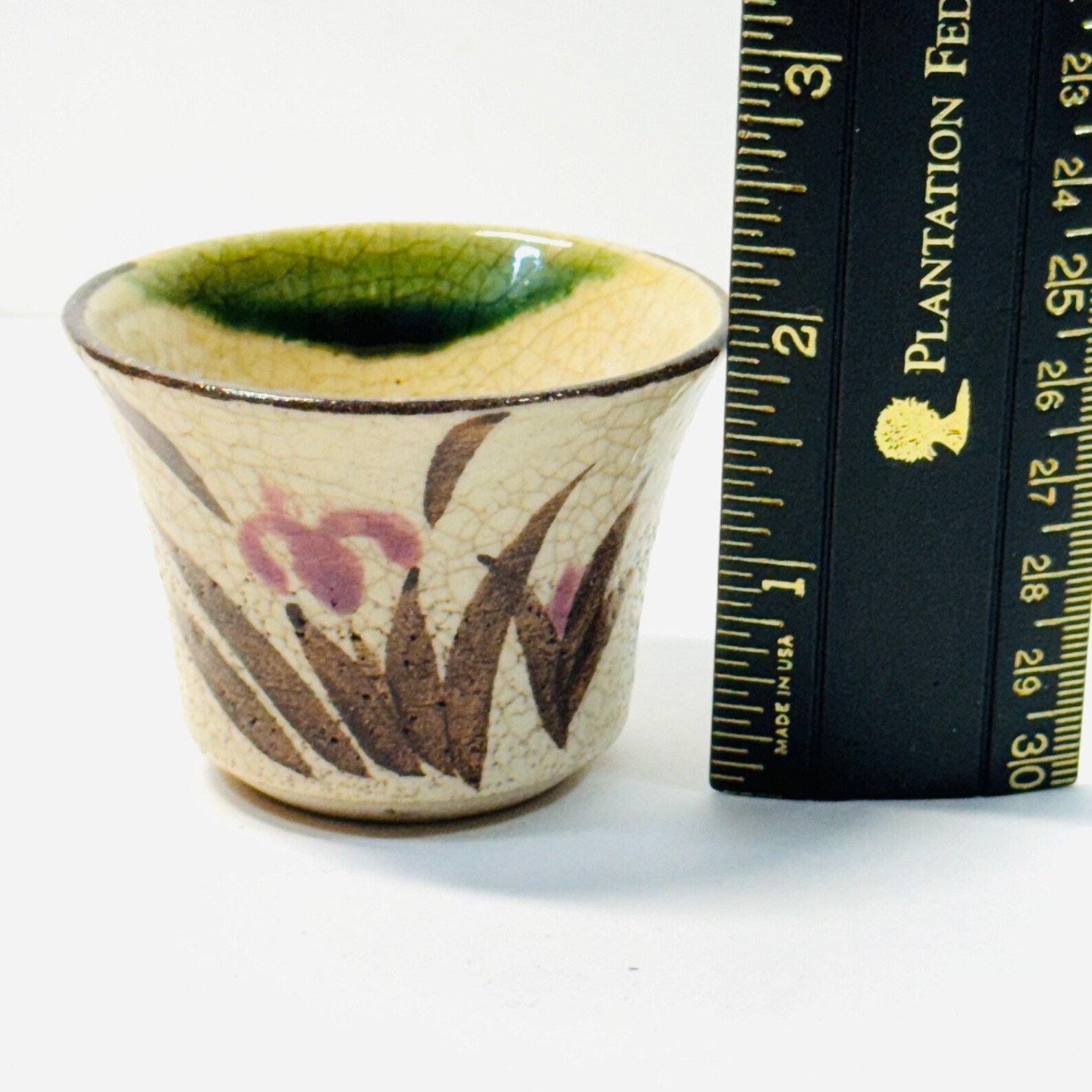 Vintage Japanese Sake Saki Tea Cup Crazed Pink Green BEAUTIFUL - Etsy