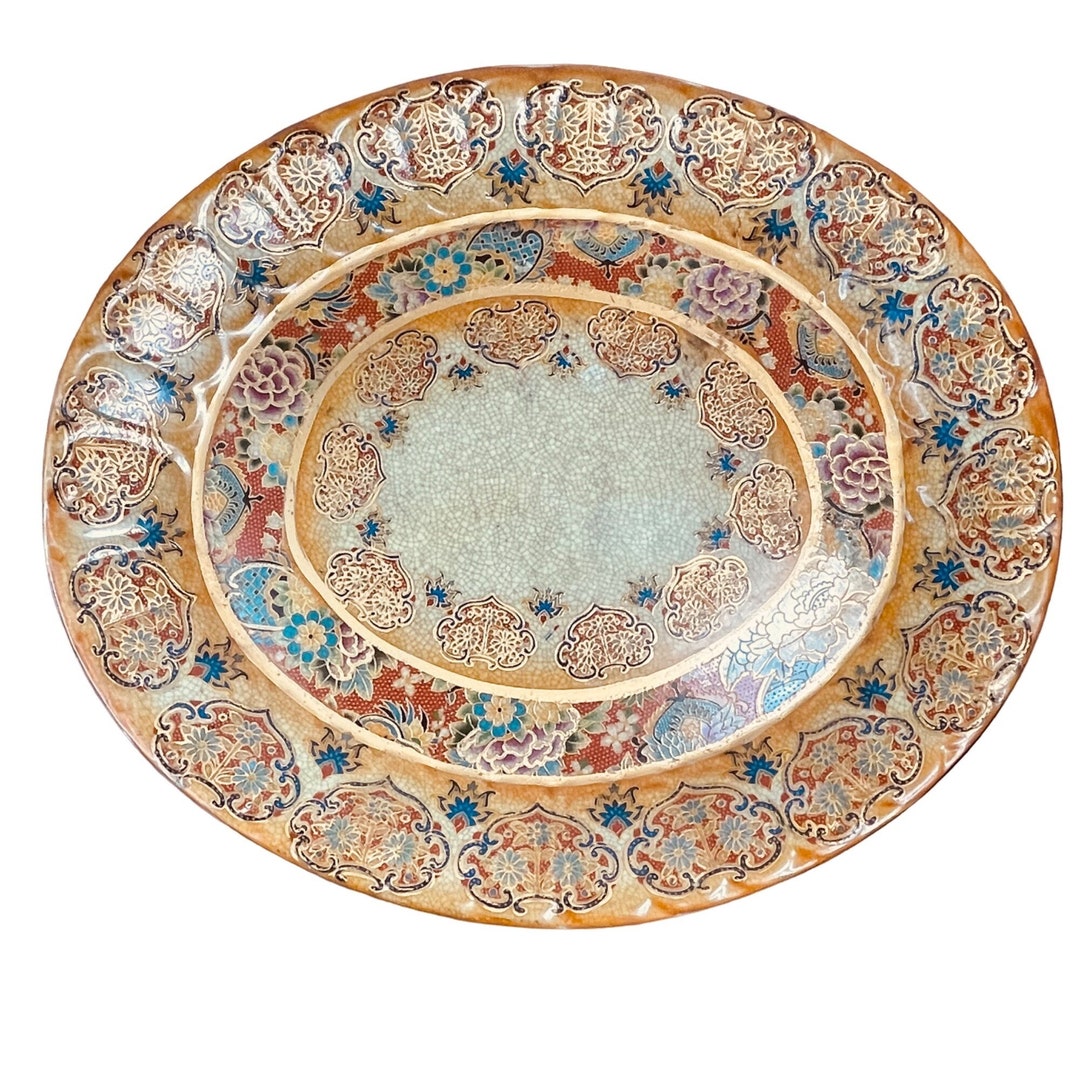 Vintage/antique Stunning Asian Platter Heavy Stoneware - Etsy