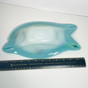 Vintage Murano Cased Glass Fish Shape Bowl Blue Millefiori - Etsy