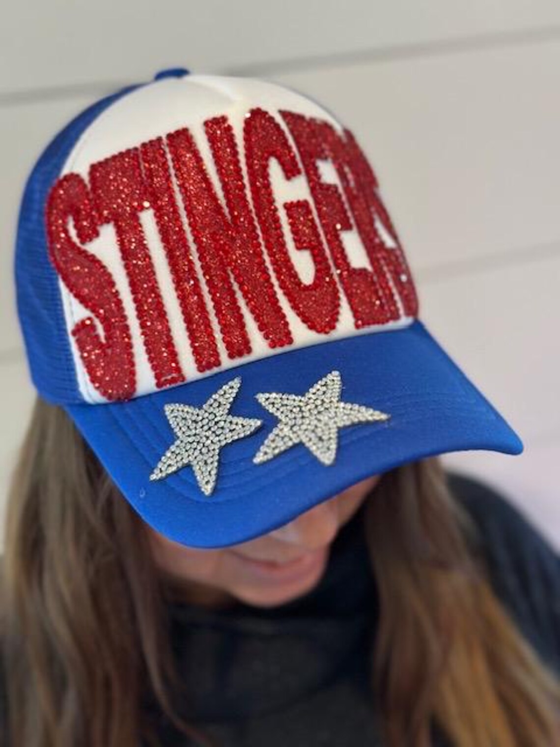 Team Mascot Hat,trucker Hat,team Logo Hat, Dance Hat,rhinestone Mascot ...