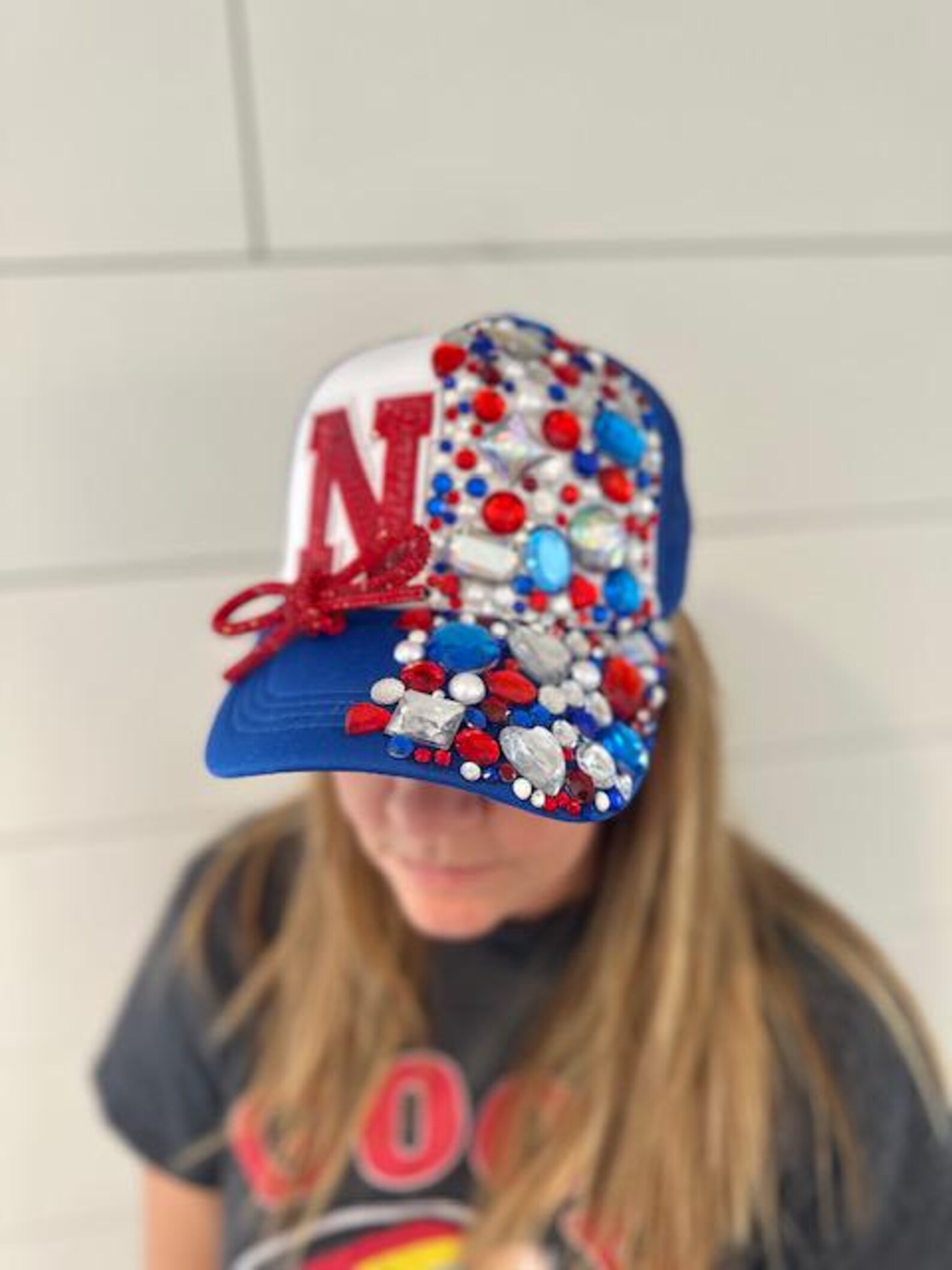 Team Mascot Rhinestone Hat,trucker Hat,team Logo Hat,bedazzled Hat ...