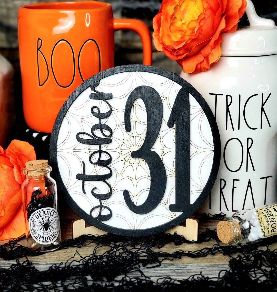 October 31 Sign, Halloween Wood Sign, Halloween Decor, 3d Sign, Tiered ...