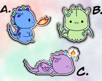 Cute Dragon Stickers - Etsy