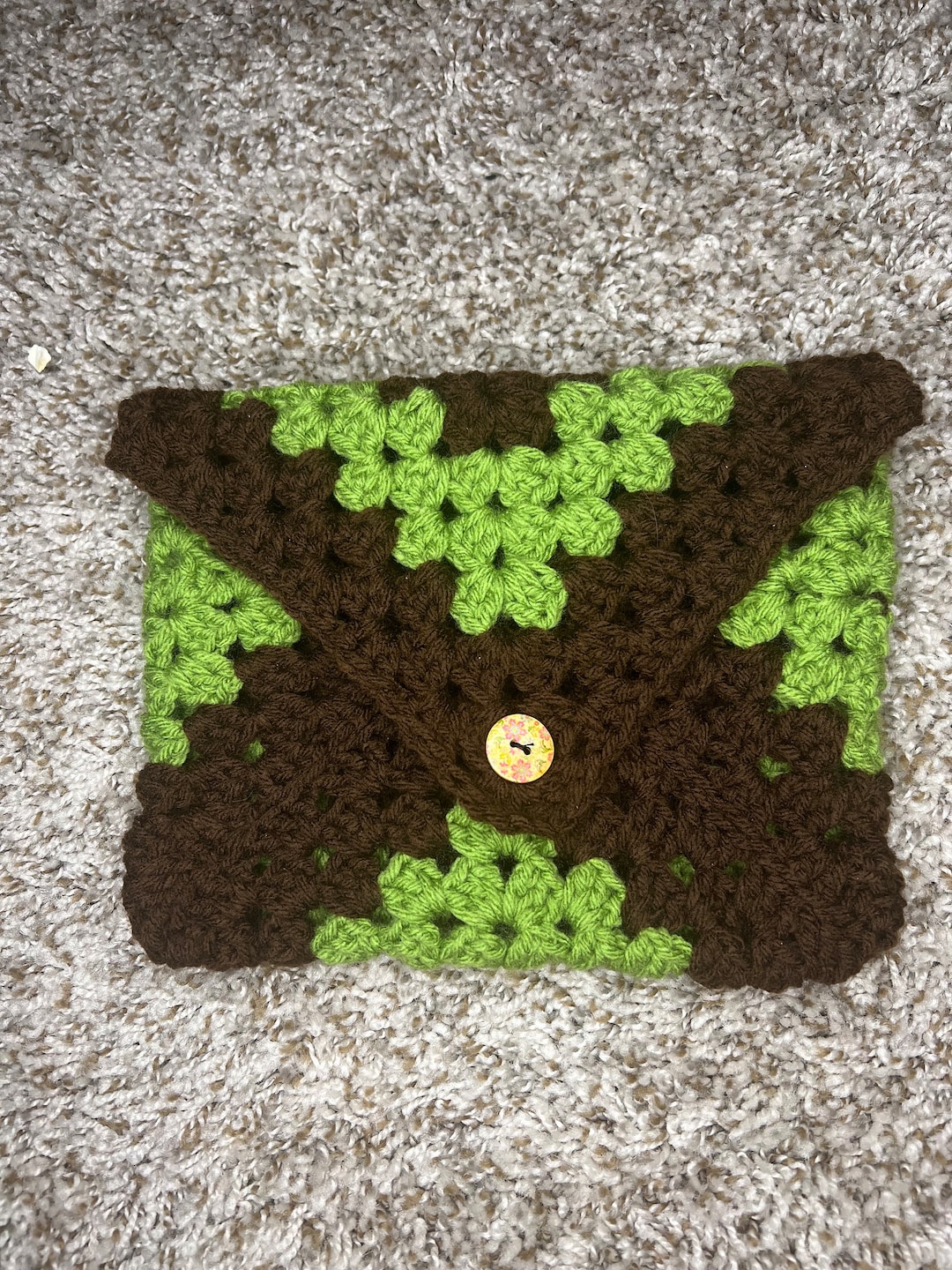 Granny Square Crocheted Book Cover - Etsy
