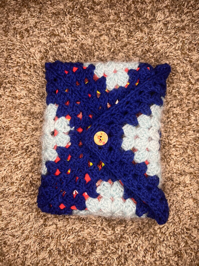 Granny Square Crocheted Book Cover - Etsy