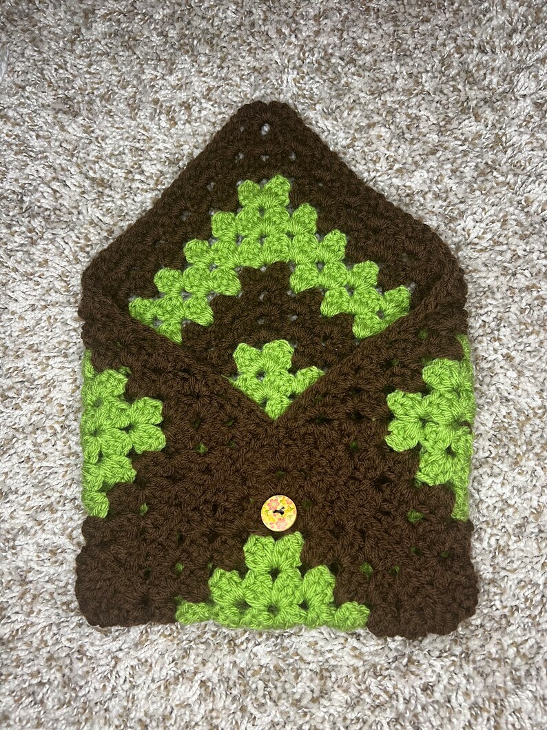 Granny Square Crocheted Book Cover - Etsy