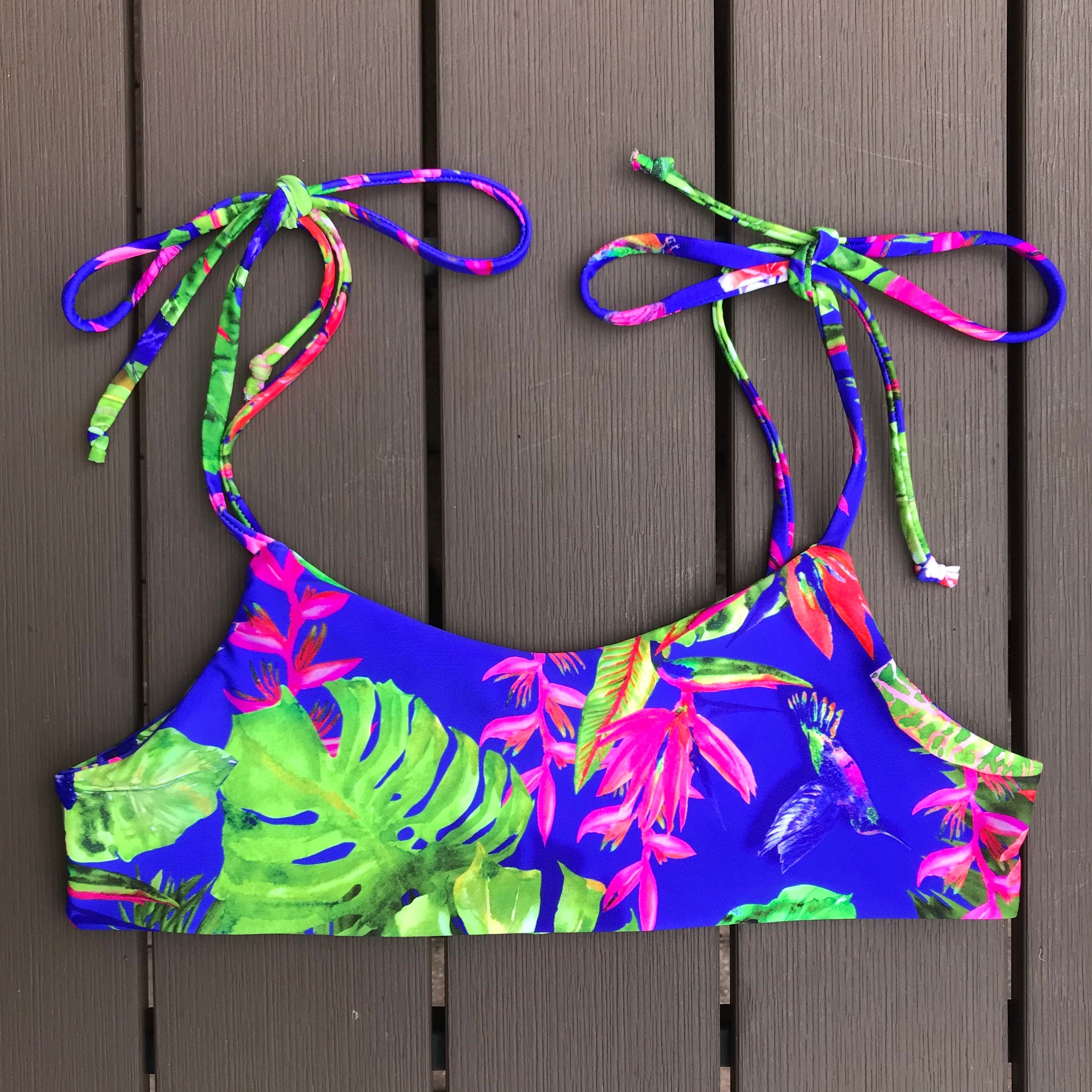 Pattern Bandeau Bikini Top Xs Xl Seamless Reversible Etsy