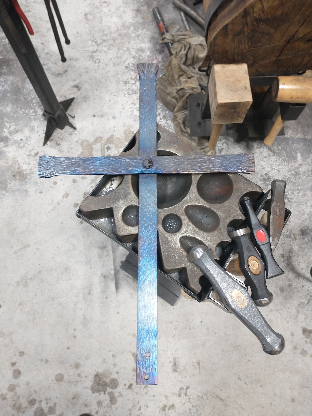 Blacksmith Large Hand Forged Memorial Cross Hand Forged - Etsy