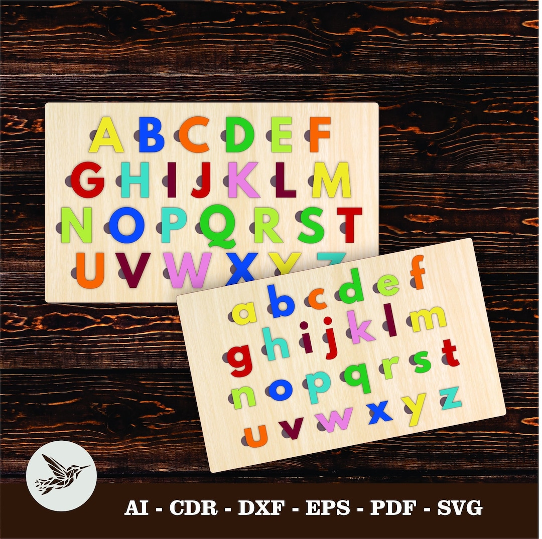 Laser Cut Wood Alphabet Puzzle Template | Instant Download | Commercial ...