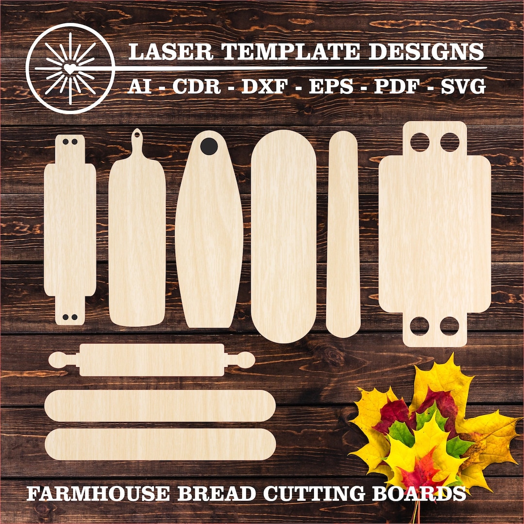 9 Farmhouse Bread Cutting Board Designs - Laser Cut Files for Wood ...