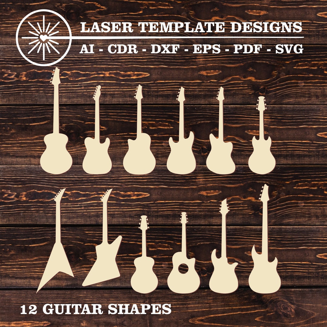 12 Guitar Shapes & Designs Laser Cut Files for Wood Acrylic - Etsy