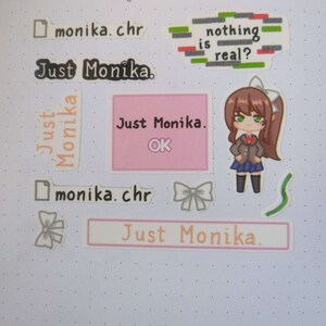 DDLC Monika Sticker Sheet | Stationery for Planners, Bullet Journals ...
