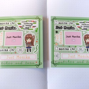 DDLC Monika Sticker Sheet | Stationery for Planners, Bullet Journals ...