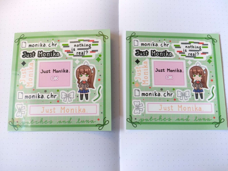 DDLC Monika Sticker Sheet | Stationery for Planners, Bullet Journals ...