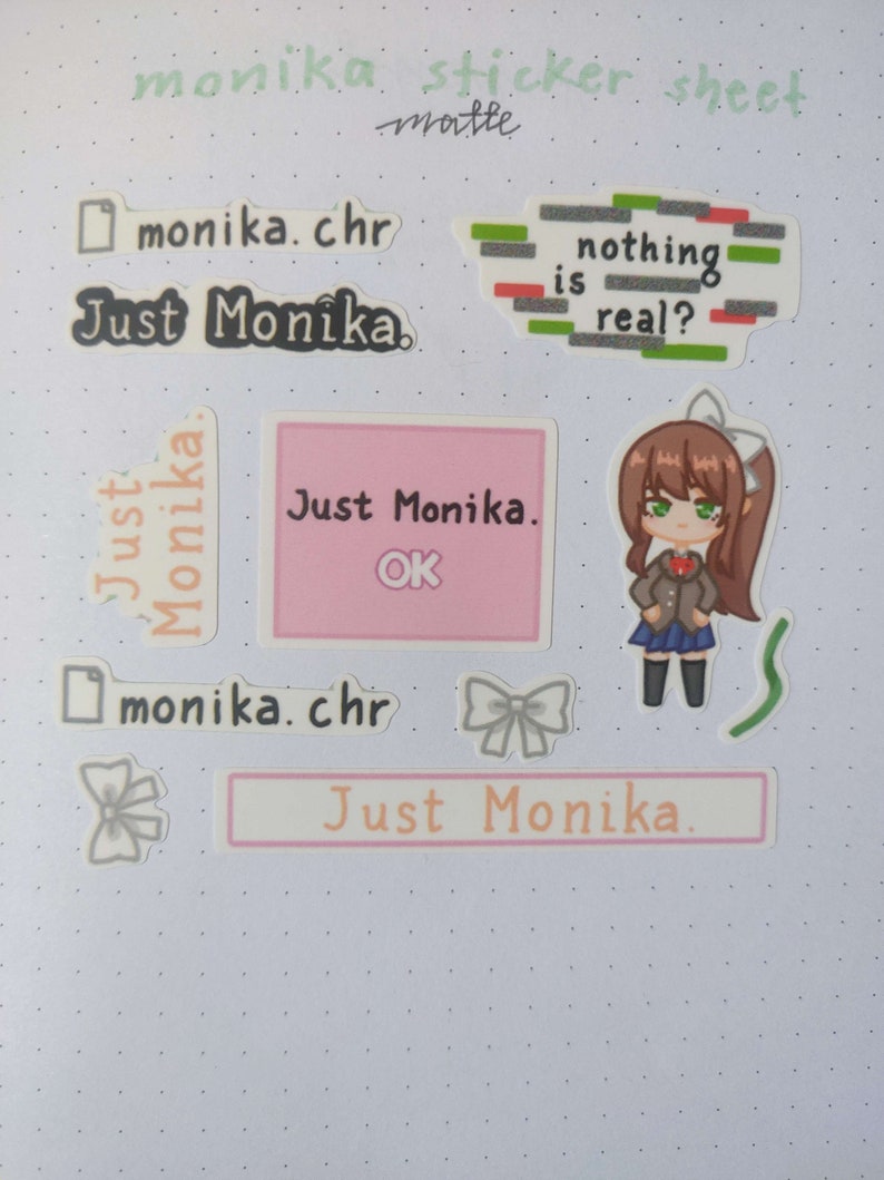 DDLC Monika Sticker Sheet Stationery for Planners, Bullet Journals ...
