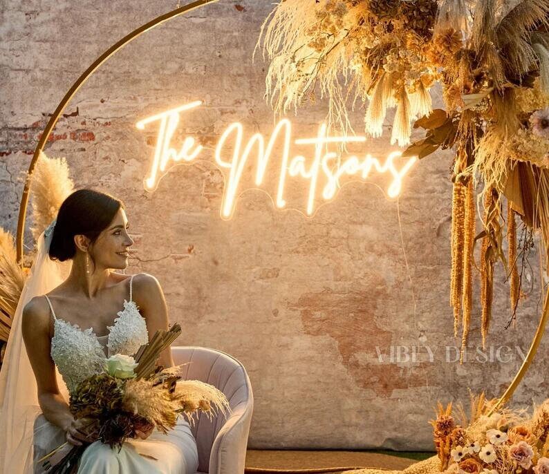Custom Wedding Neon Sign, Battery Operated Upgrade Available Wedding ...