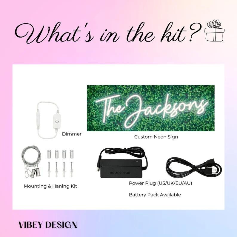 Custom Wedding Neon Sign, Battery Operated Upgrade Available Wedding ...