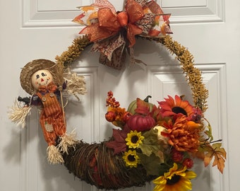 Wreath Fall Wreath Cornucopia Cornucopia Wreath Autumn - Etsy
