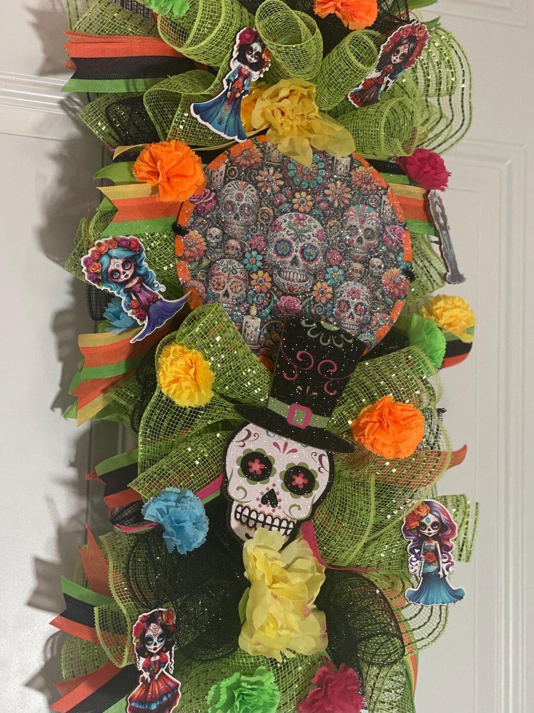 Day of the Dead Swag Wreath (dia De Los Muertos Corona) - Etsy