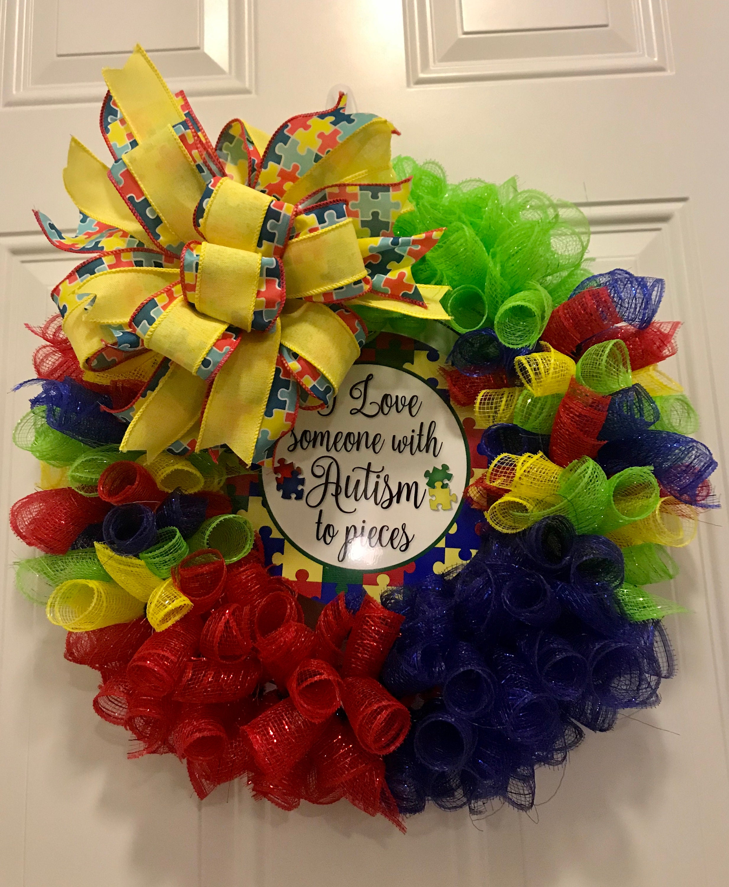 Wreath Autism Awareness - Etsy