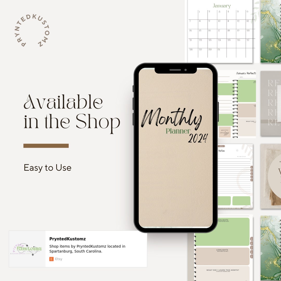 Green & Pink Digital Planner 2024 - Etsy