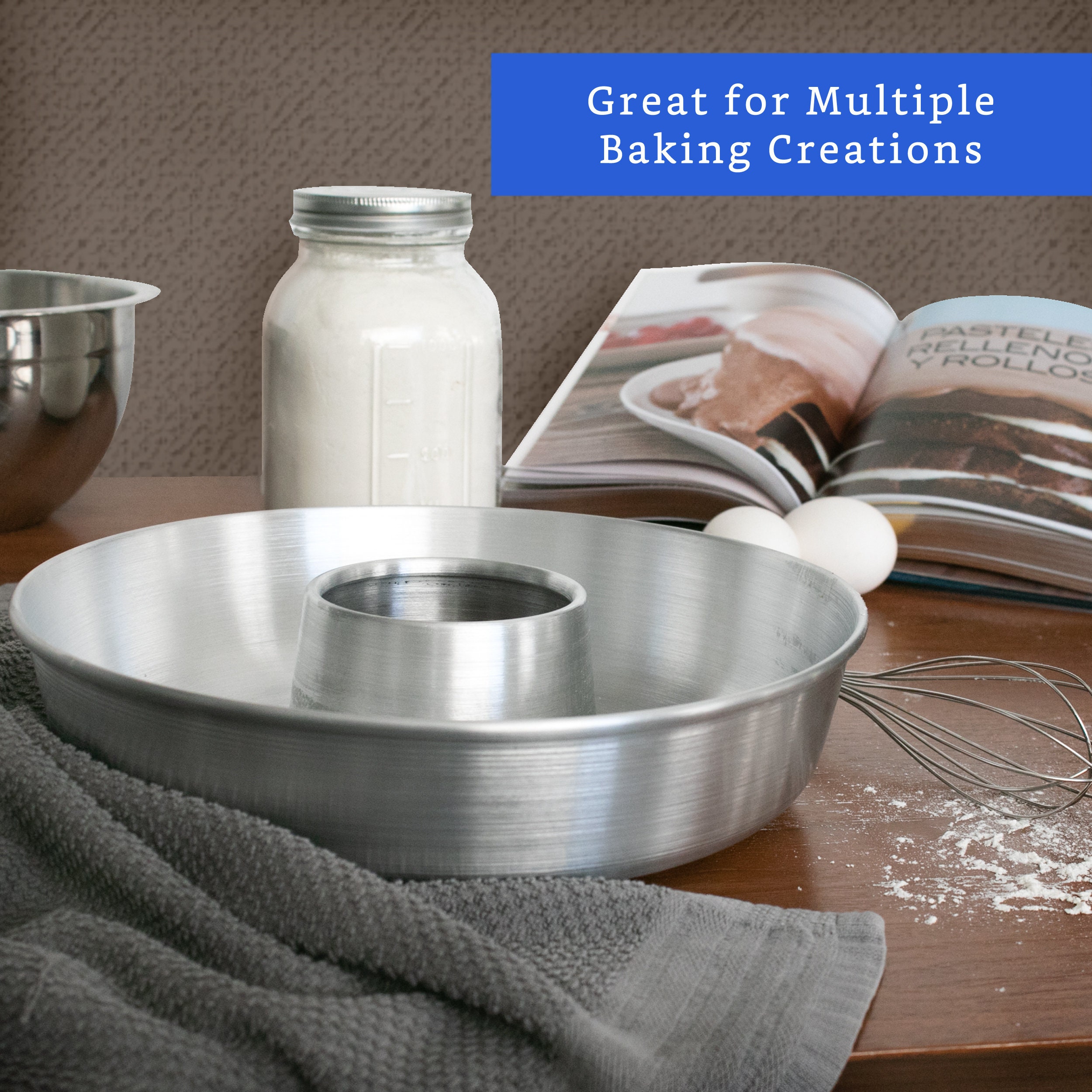 Aluminum Cake Ring Pan (11.2 In) - Tube Pan for Baking Pound Cake ...