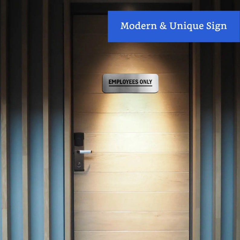 Employees Only Sign brushed Aluminum 9 in X 3 In Employee Only Sign ...